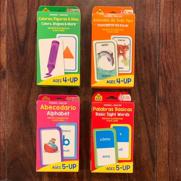 school zone | Toys | Bilingual Spanish English Flash Cards Set Colors ...